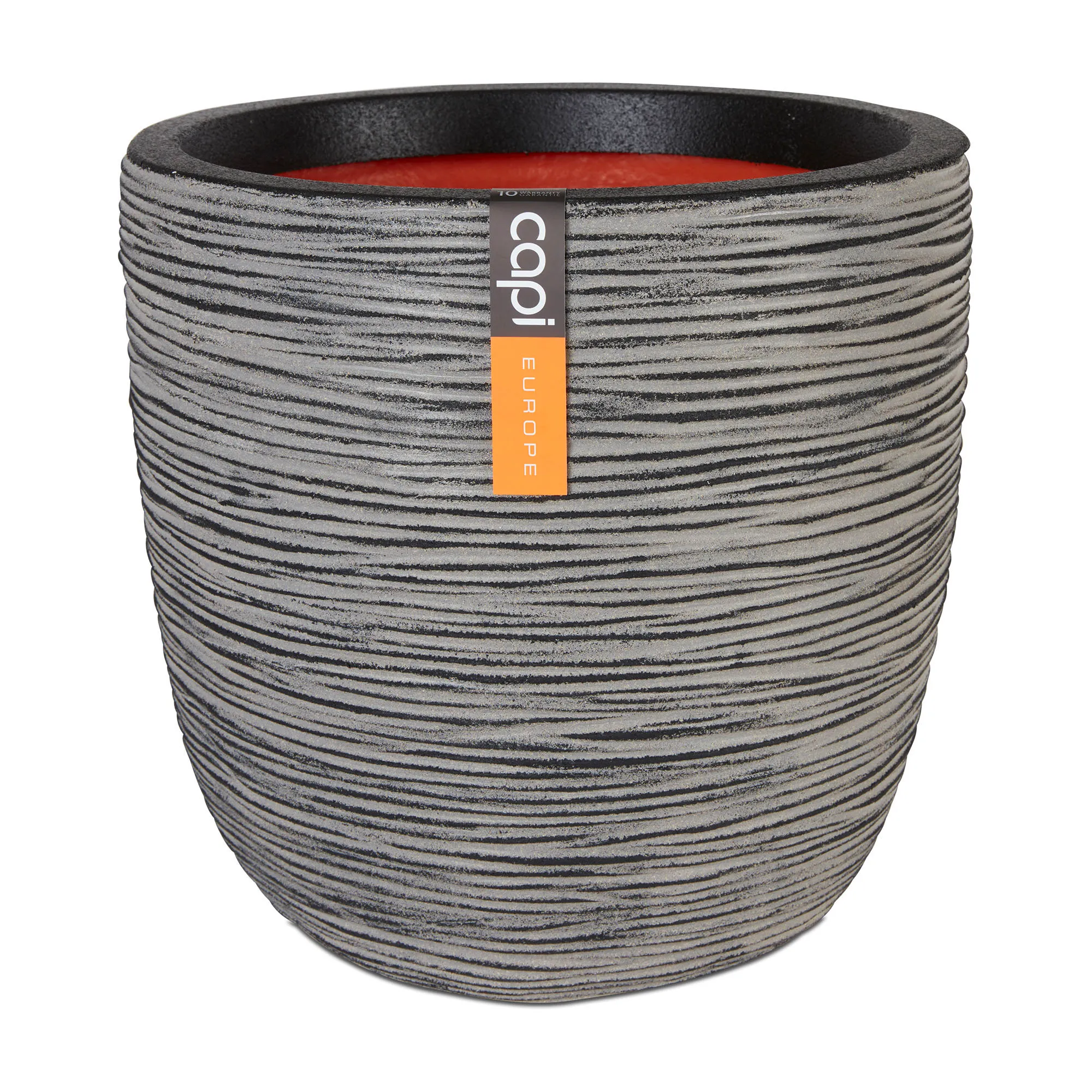 Tvarus vazonas Ball Rib Ø43x41cm antracito spalvos